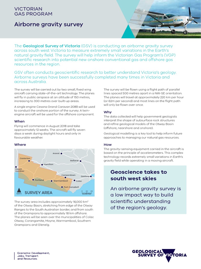 Airborne Gravity Survey Factsheet | PDF | Surveying | Geology