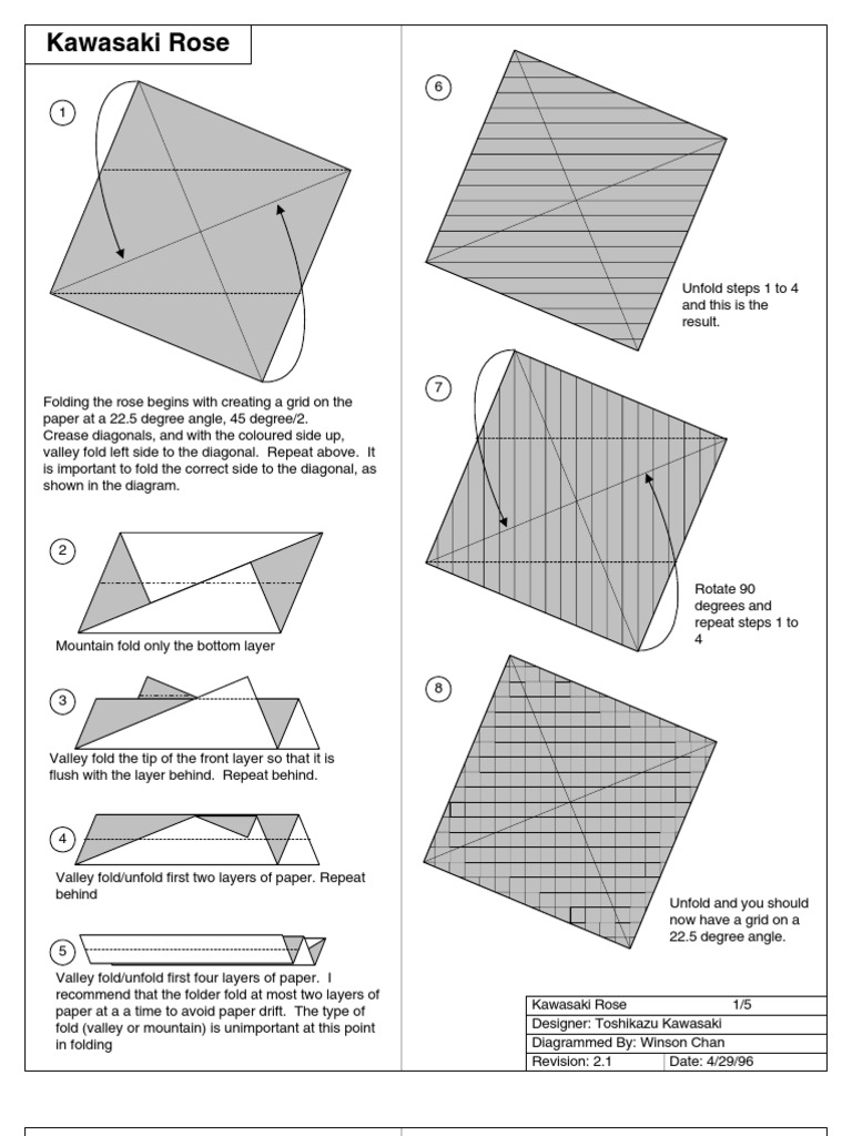 Origami Rose Instructions Printable