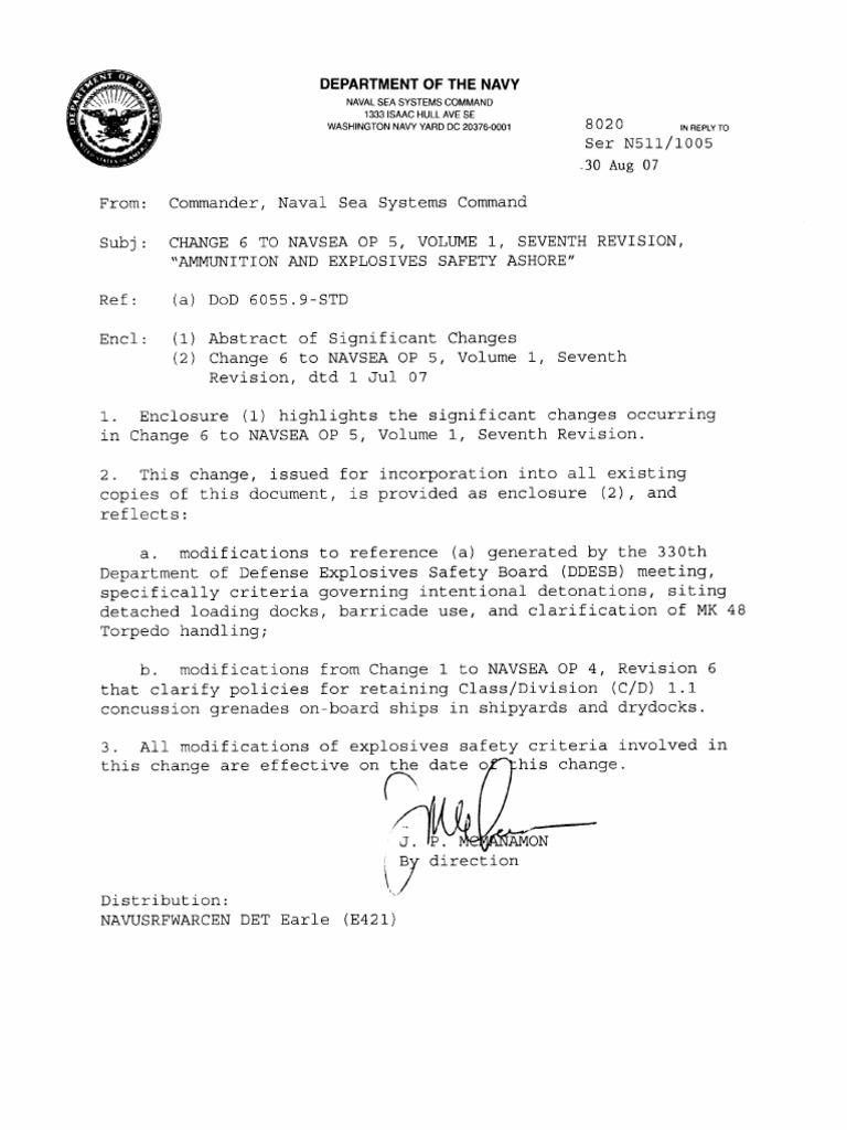 Navsea Op 5 Volume 1 Seventh Revision Change 6 Ammunition and ...