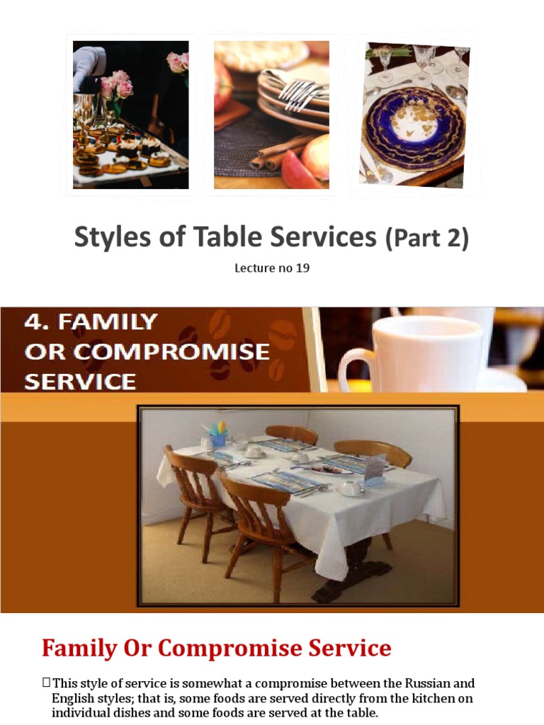 Styles of Table Services: (Part 2) | PDF | Tableware | Buffet