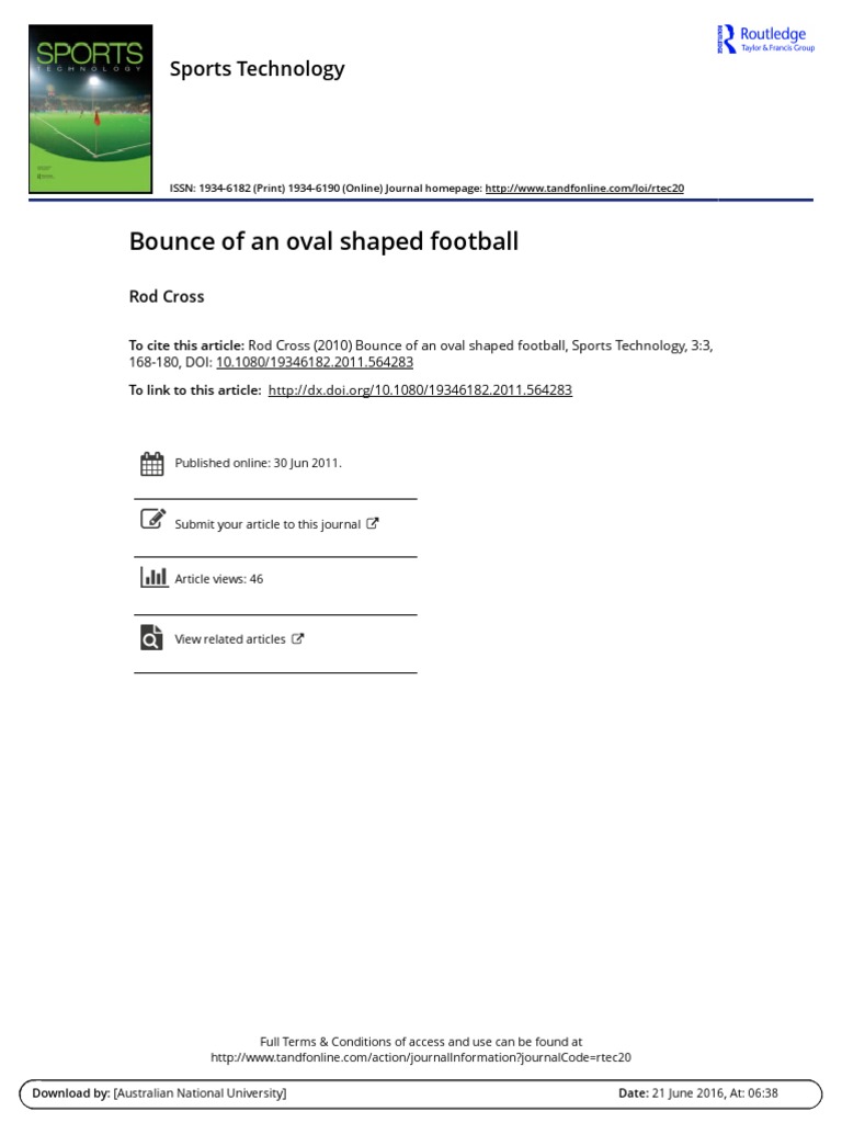 Bounce of An Oval Shaped Football: Sports Technology | PDF | Friction ...