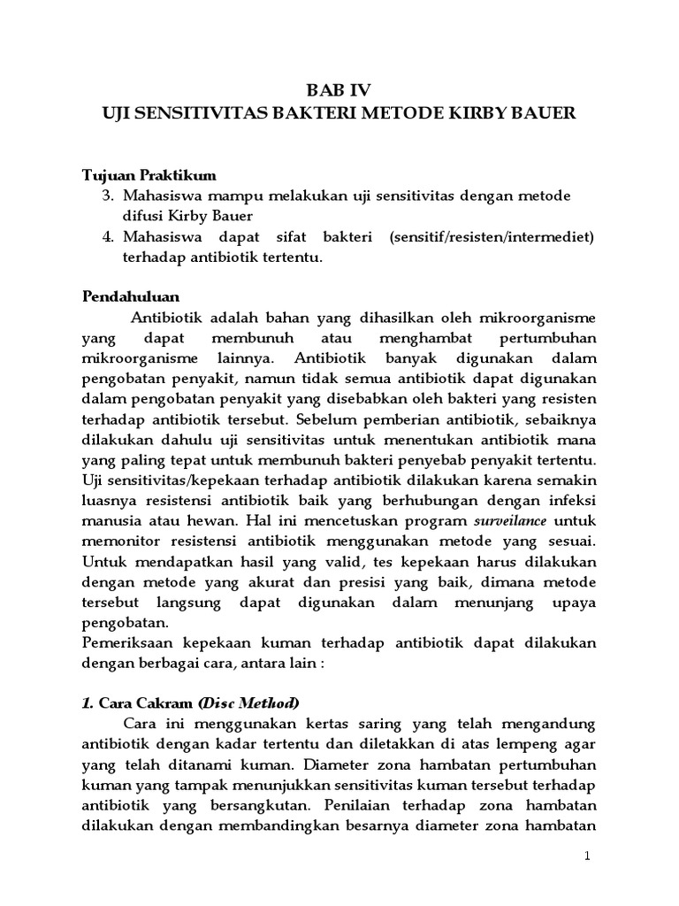 Prosedur Uji Sensitivitas | PDF | Kesehatan Holistik