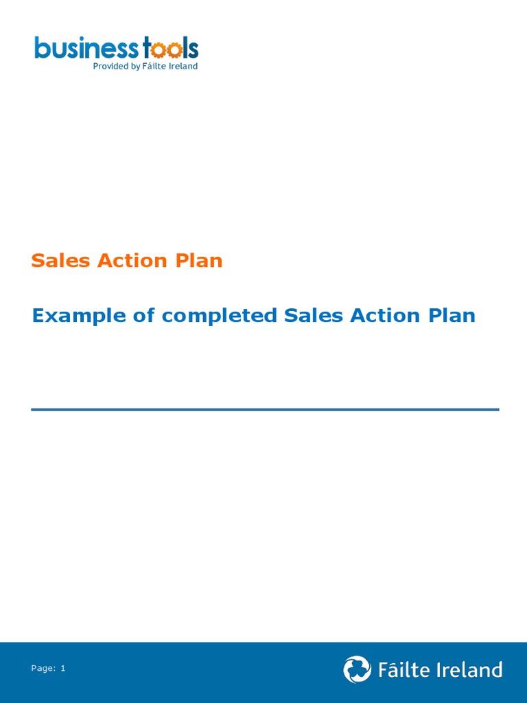 Sales Action Plan Example 17082010 | PDF | Hotel