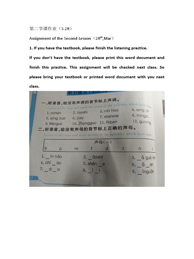 Assignment of The Second Lesson | PDF