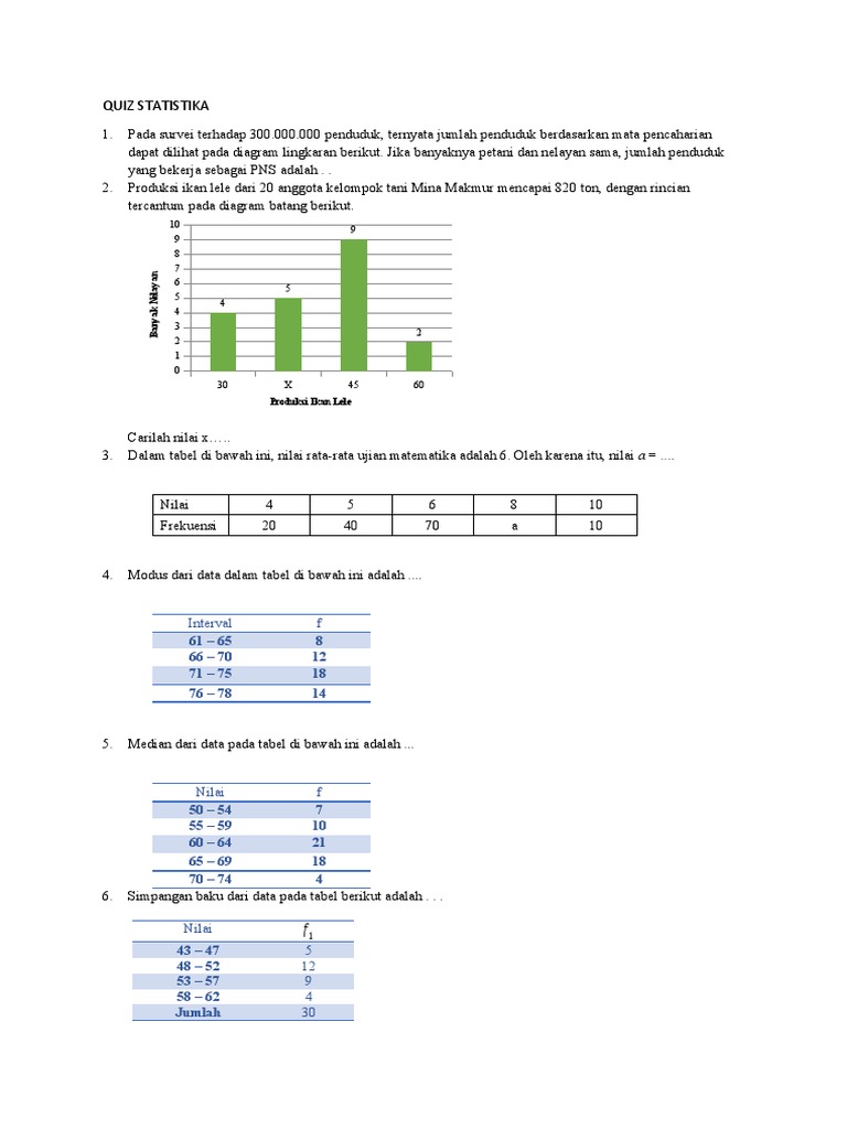 Quiz Statistika | PDF