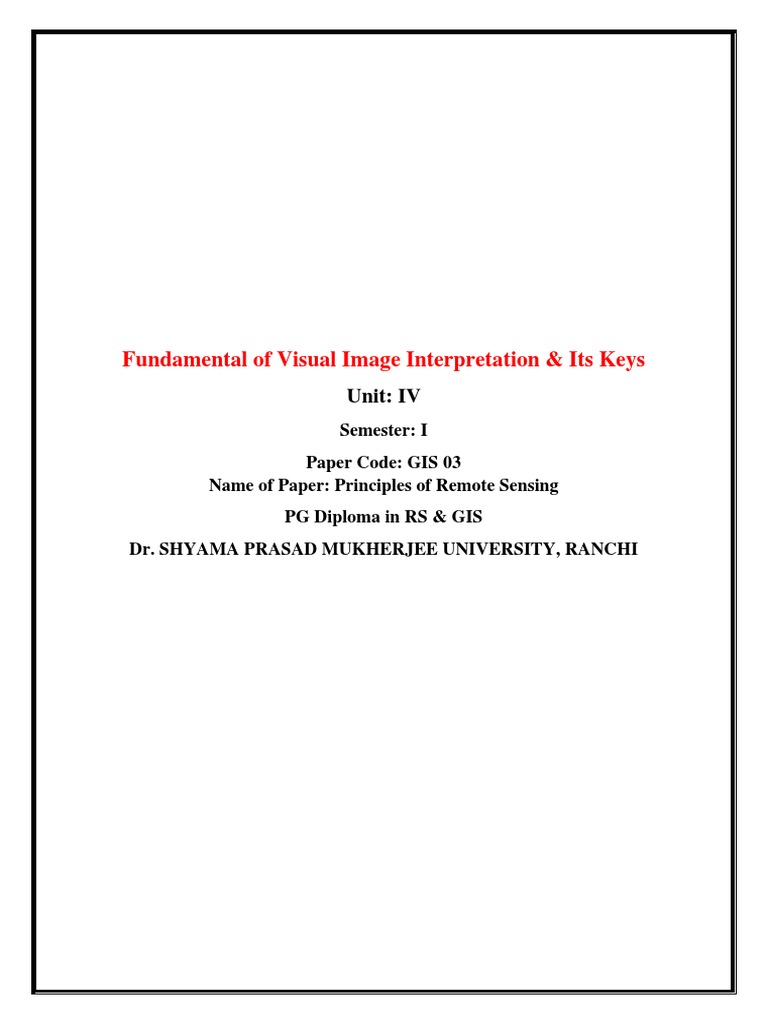 Visual Image Interpretation Fundamentals | PDF | Remote Sensing ...