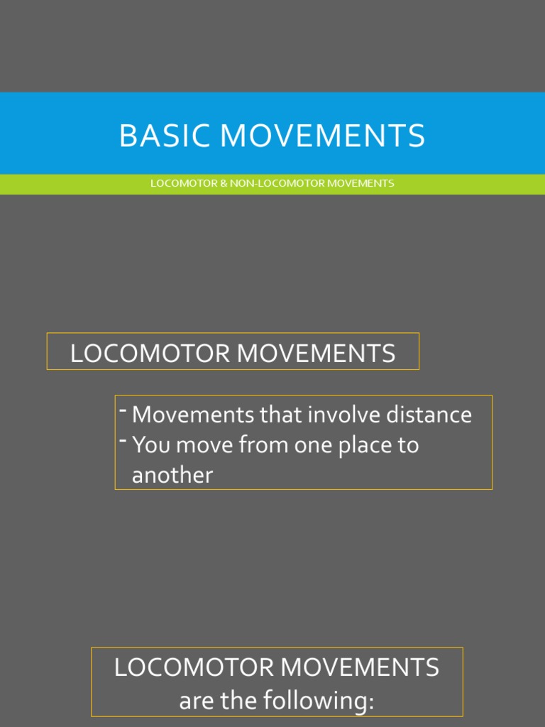 Basic Movements: Locomotor & Non-Locomotor Movements | PDF