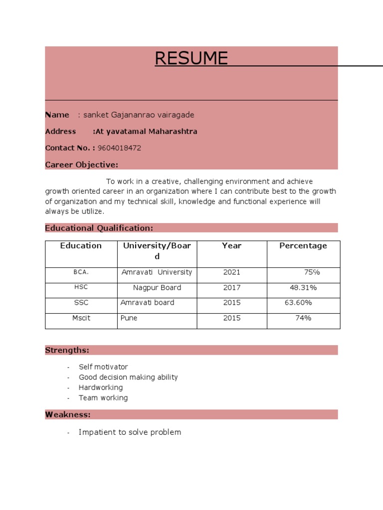 Sanket RESUME | PDF