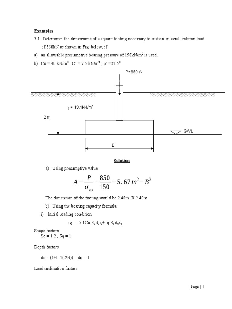 Examples. Isolated or Spread Footings) ) CH3docx | PDF | Beam (Structure) | Bending