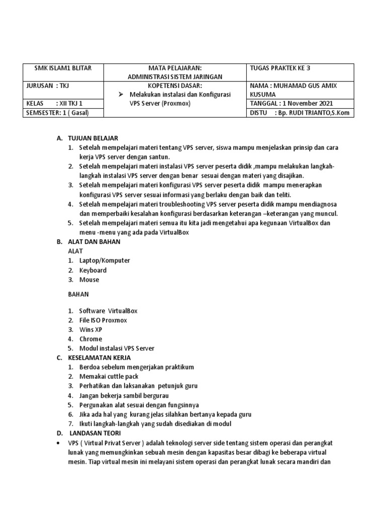 M.gus Amix Kusuma Vps | PDF