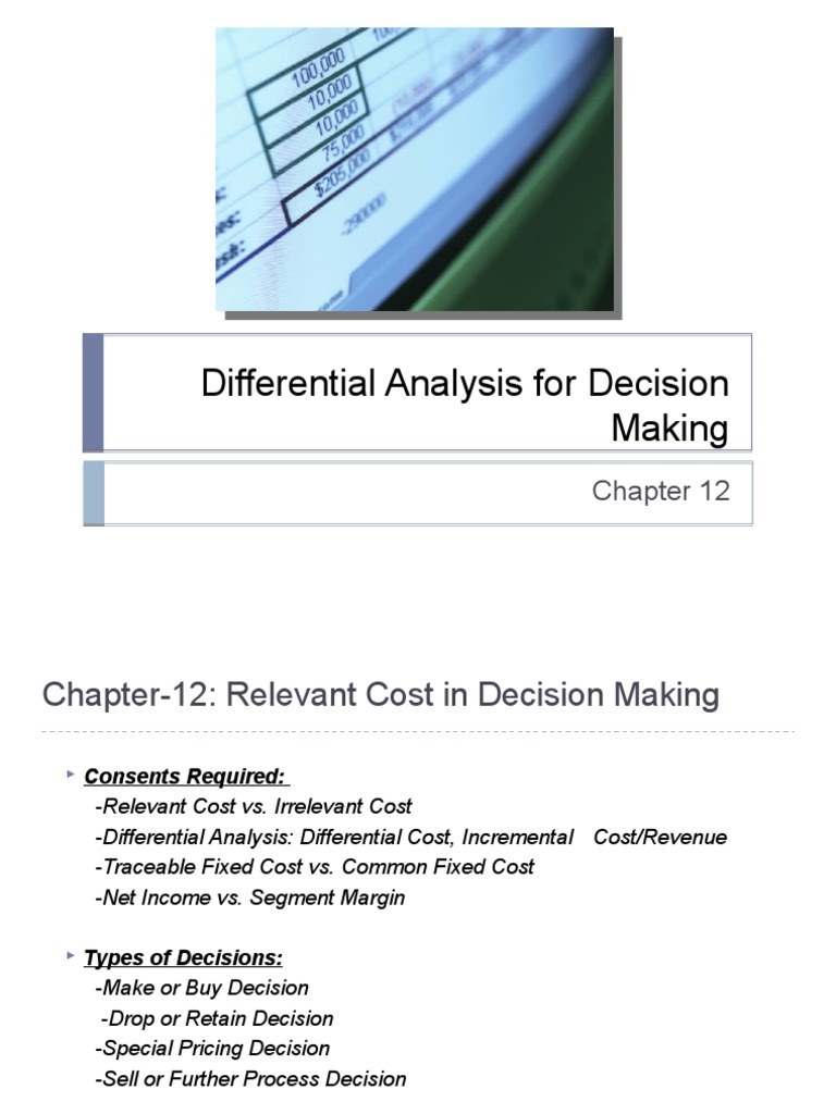 Differential Analysis For Decision Making | PDF | Cost | Business