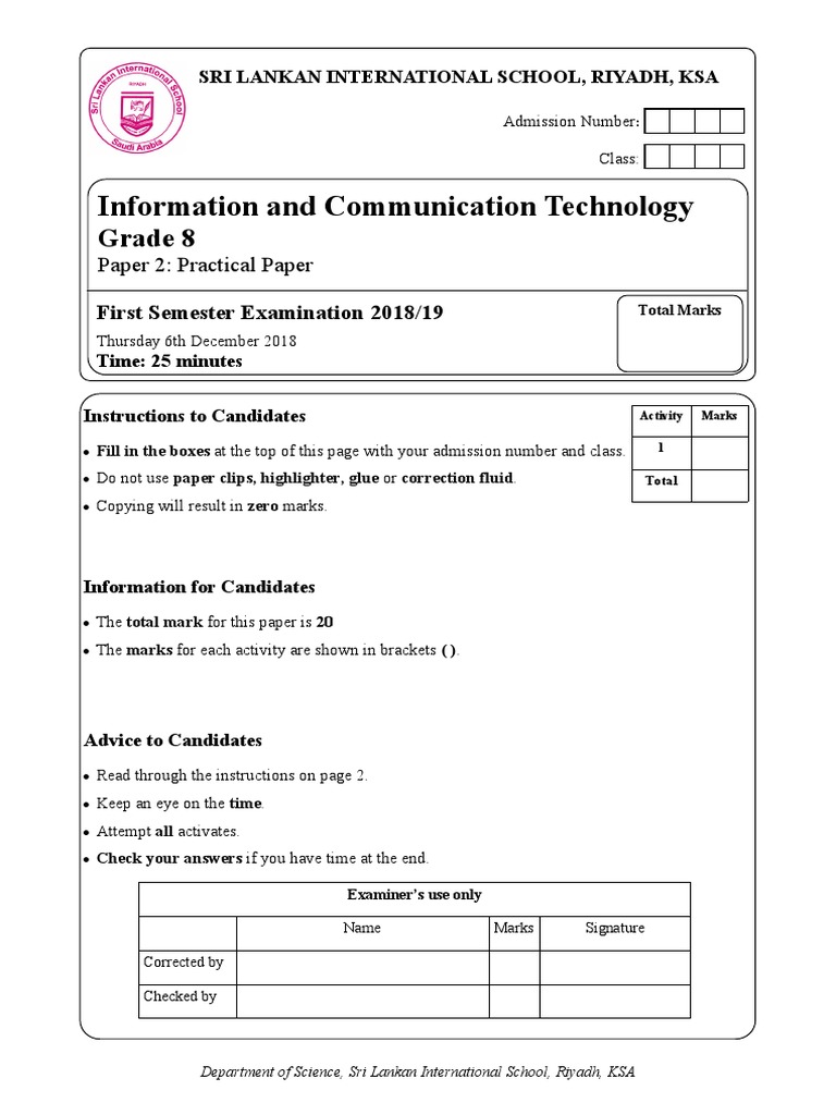Information and Communication Technology: Grade 8 | PDF | Computing