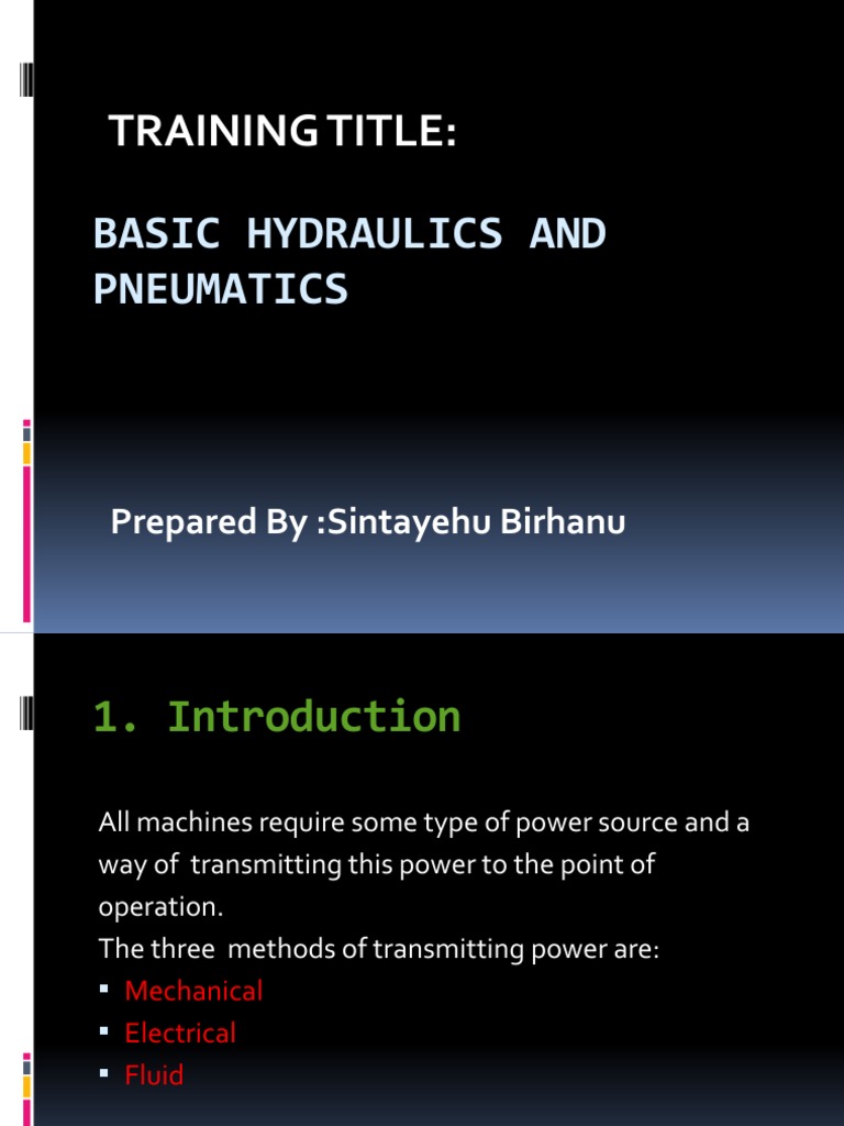 Training Title:: Basic Hydraulics and Pneumatics | PDF | Valve | Pump
