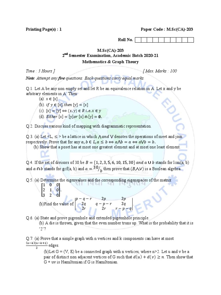 M SC (CA) - 203 | PDF