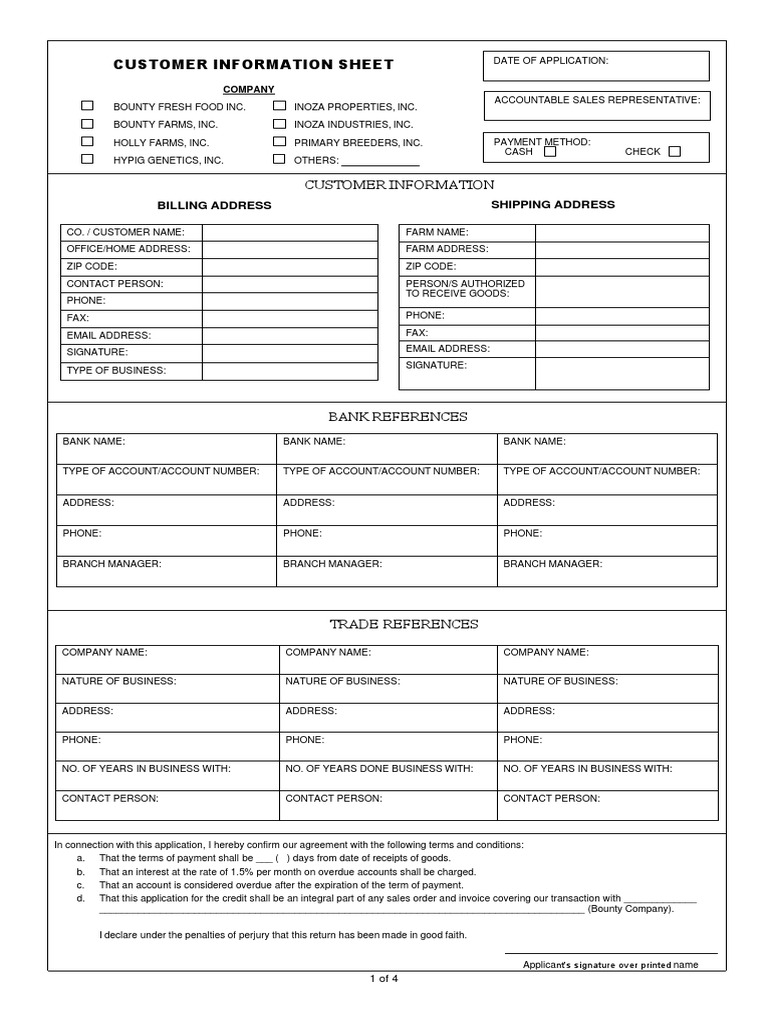 Business Credit Application Form | PDF | Payments | Receipt