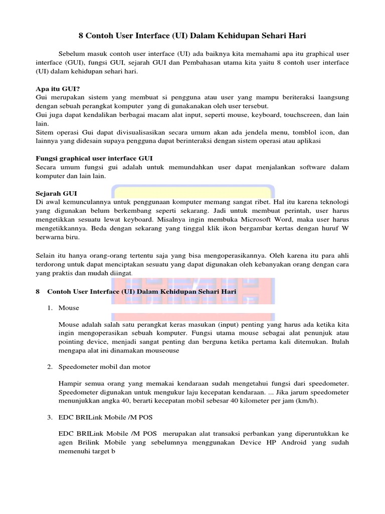 8 Contoh User Interface | PDF