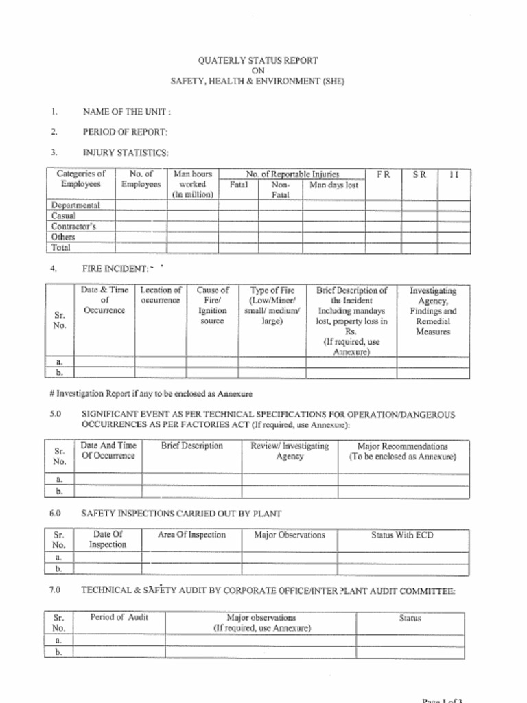 Investigation Status Report Template | PDF