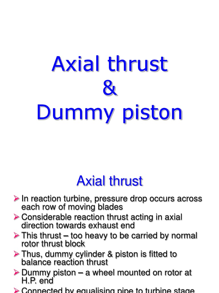 Axial Thrust Dummy Piston | PDF