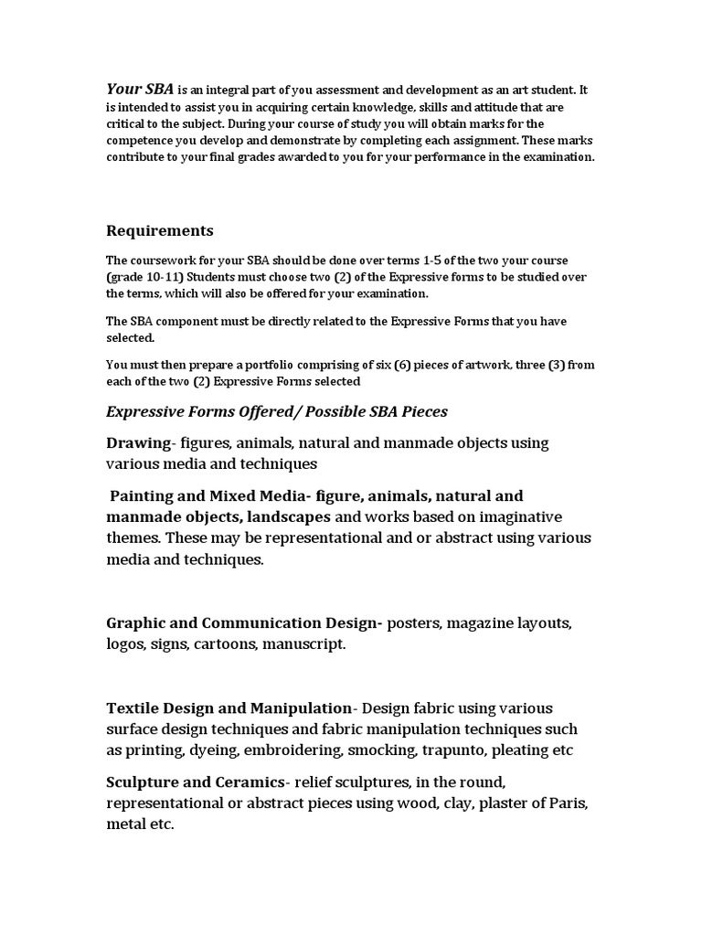 Your SBA Rubric and Guidelines | Download Free PDF | Composition ...