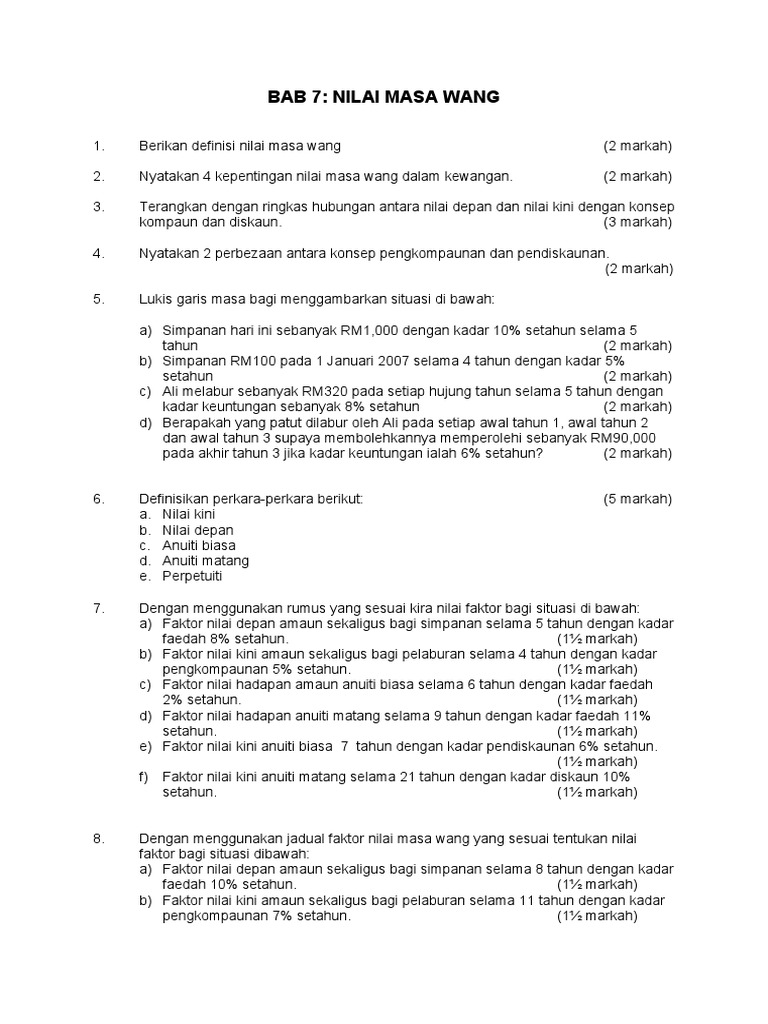Bab 7 Nilai Masa Wang | PDF