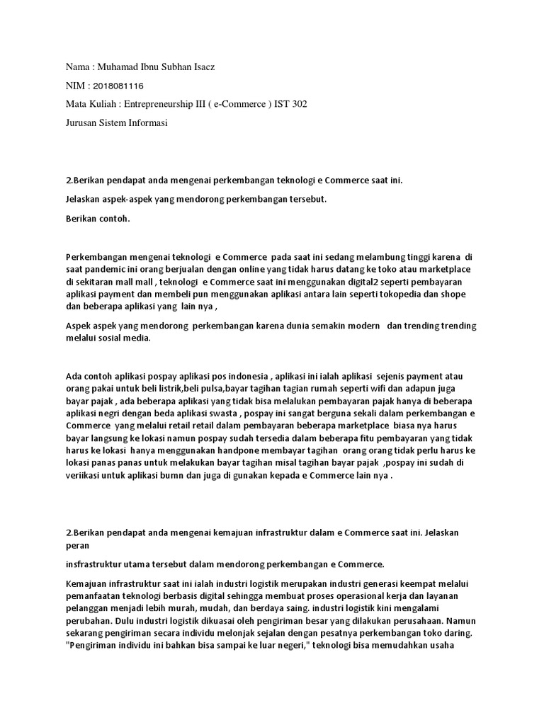 UTS - e Commerce - 2018081116 - M Ibnu Subhan Isacz | PDF | Komputer