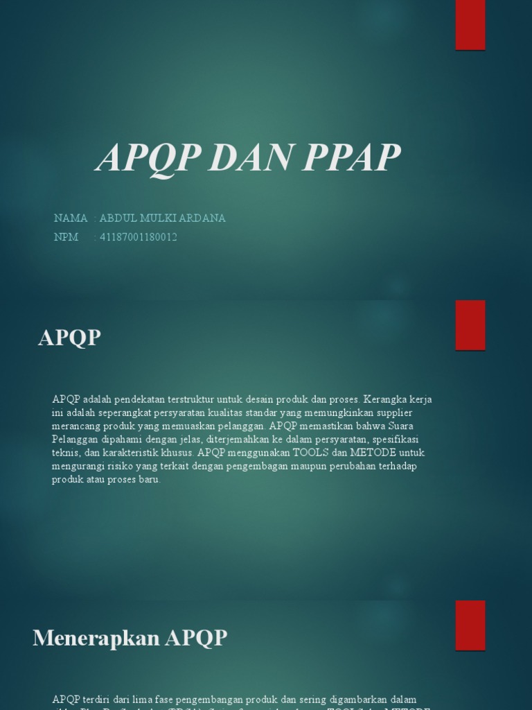 Apqp Dan Ppap | PDF