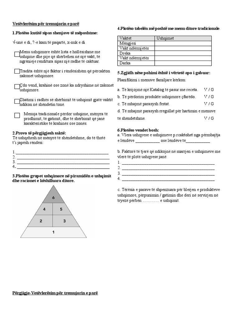 AFTËSIM TEKNOLOGJIK 6 Modele Testesh | PDF