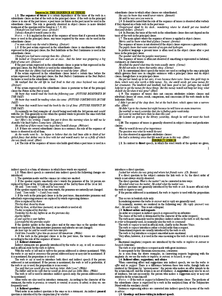English Tense Sequence Guide | PDF | Verb | Syntax