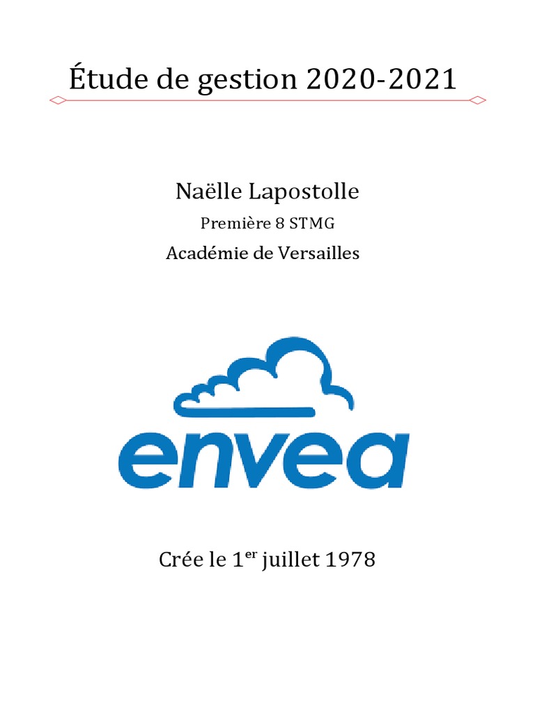 Étude de Gestion Envea | PDF | Gestion des ressources humaines | Environnement naturel