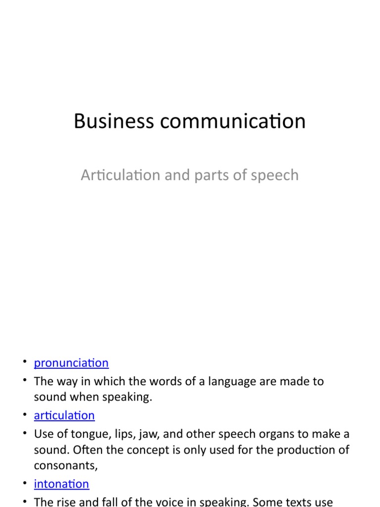 Articulation and Parts of Speech Guide | PDF | Part Of Speech | Verb