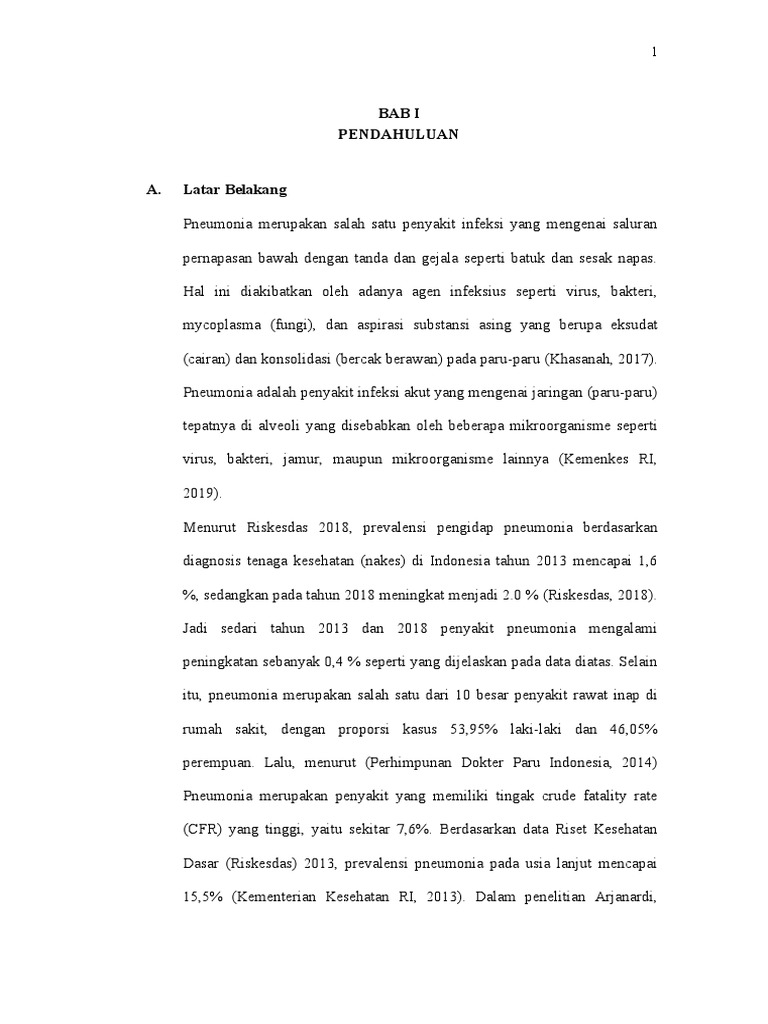 Kti Pneumonia Bab 1 2 Murti | PDF