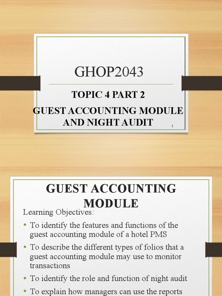 CH 5 PART 2 Guest Accounting Module | PDF | Point Of Sale | Computing