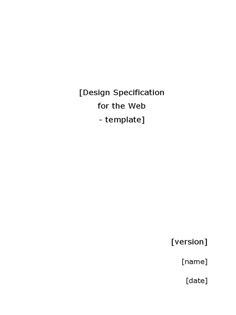 Design Specification Web Template | PDF | Software Testing | World Wide Web