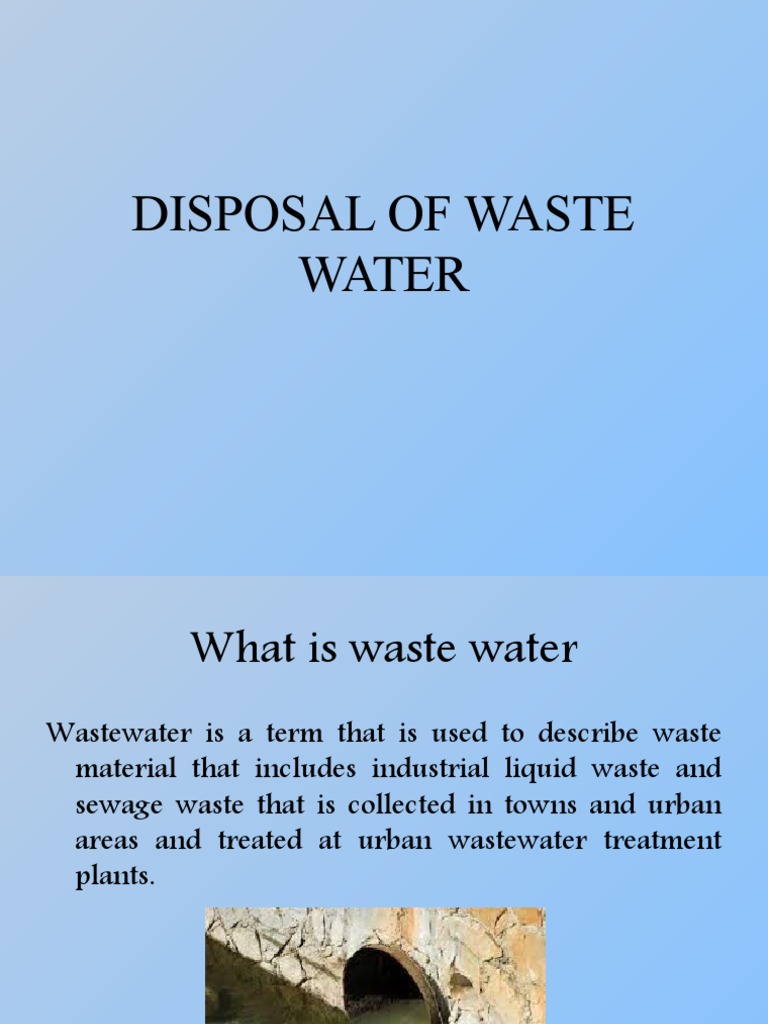 Disposal of Waste Water | PDF | Sewage Treatment | Wastewater