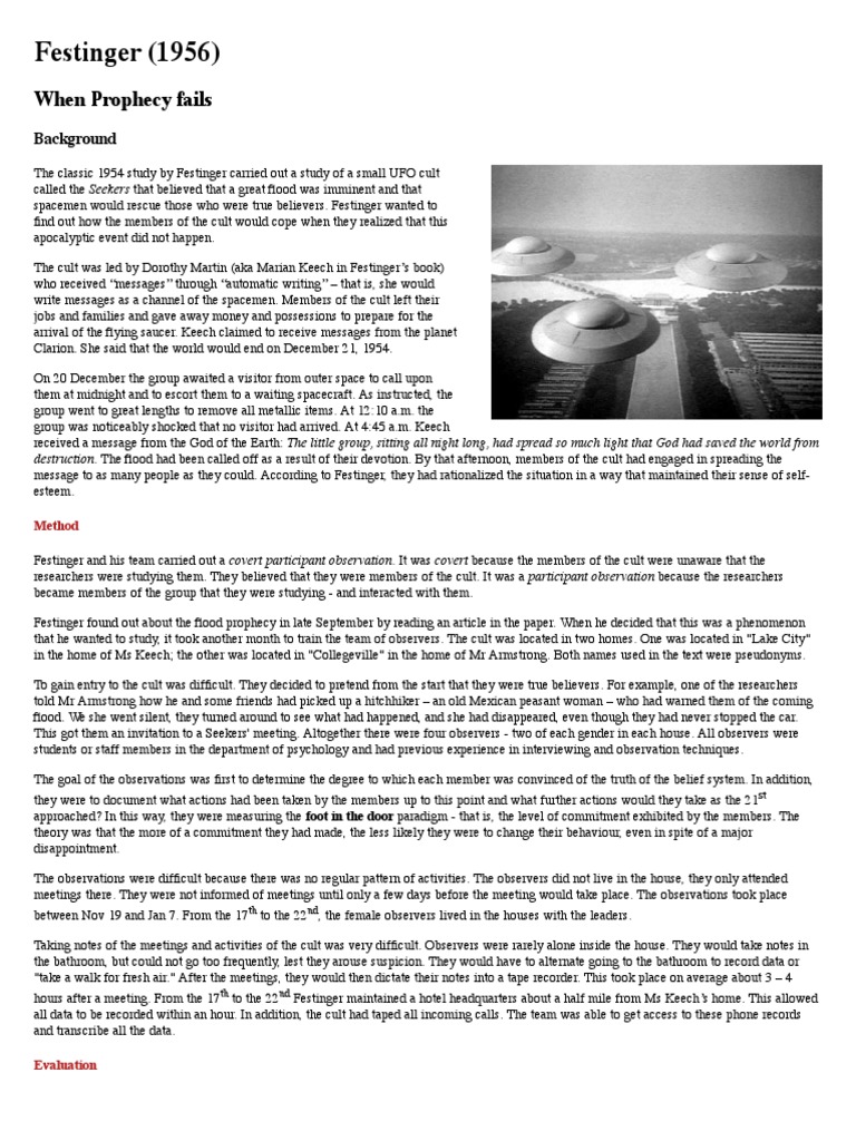 Ib Psychology Festinger (1956) | PDF | Behavioural Sciences ...