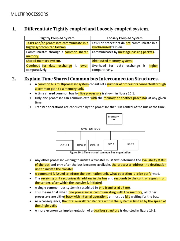 An In-Depth Look at Common Multiprocessor Interconnection Structures | PDF | Cache (Computing ...