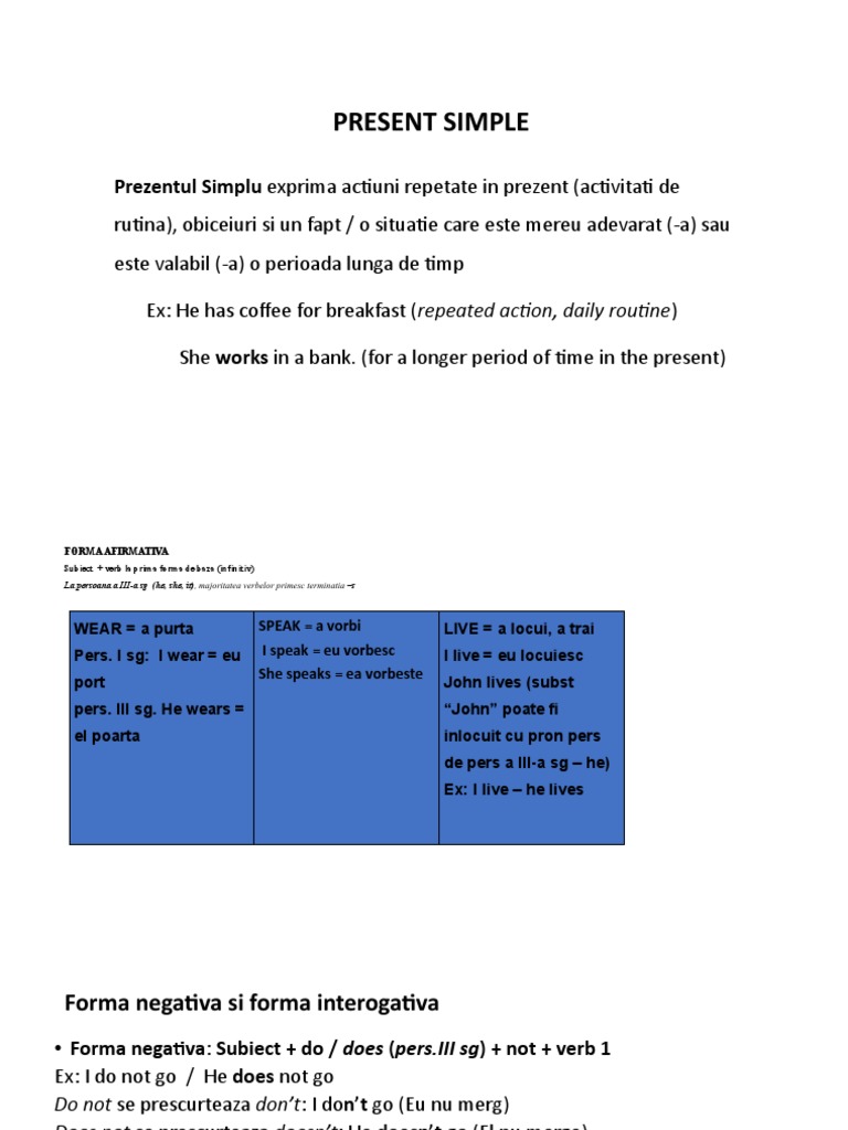 8 PRESENT SIMPLE, DAILY ROUTINE - Prezentare | PDF | Food And Drink ...