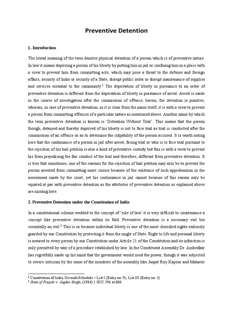 3 Preventive Detention | PDF | Remand (Detention) | Bail