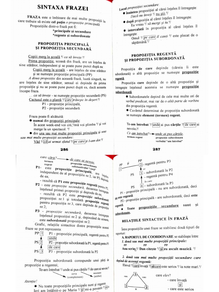 Relațiile Sintactice În Frază | PDF