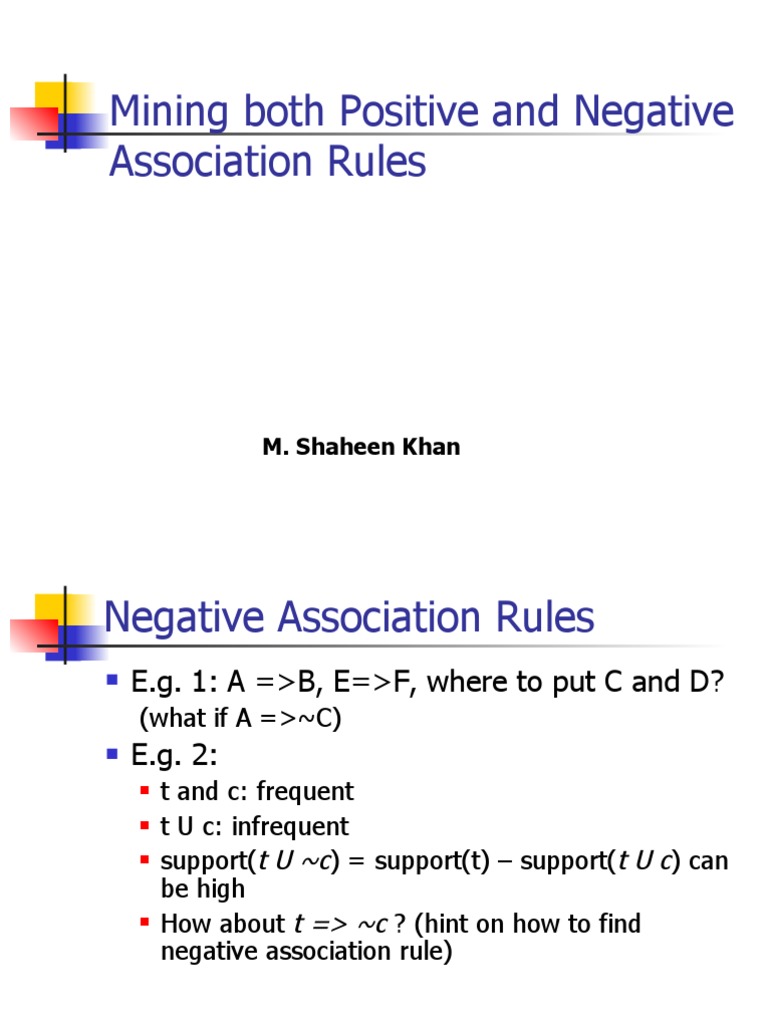 Mining Both Positive and Negative Association Rules: M. Shaheen Khan | PDF | Sports | Data Mining
