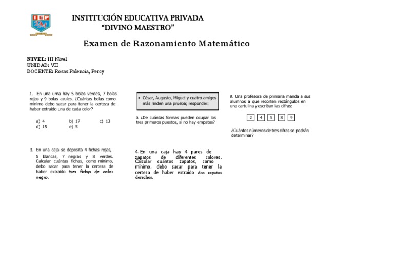 Examen RM III | PDF