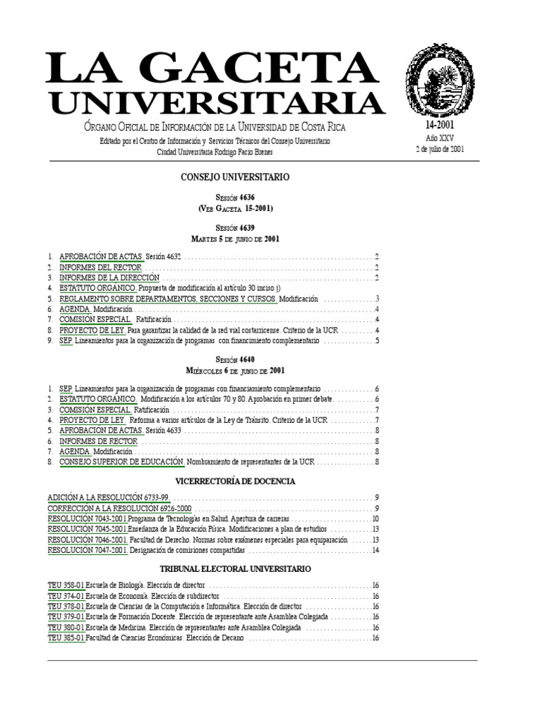 Universitaria: La Gaceta | PDF | Costa Rica | Comisión Europea