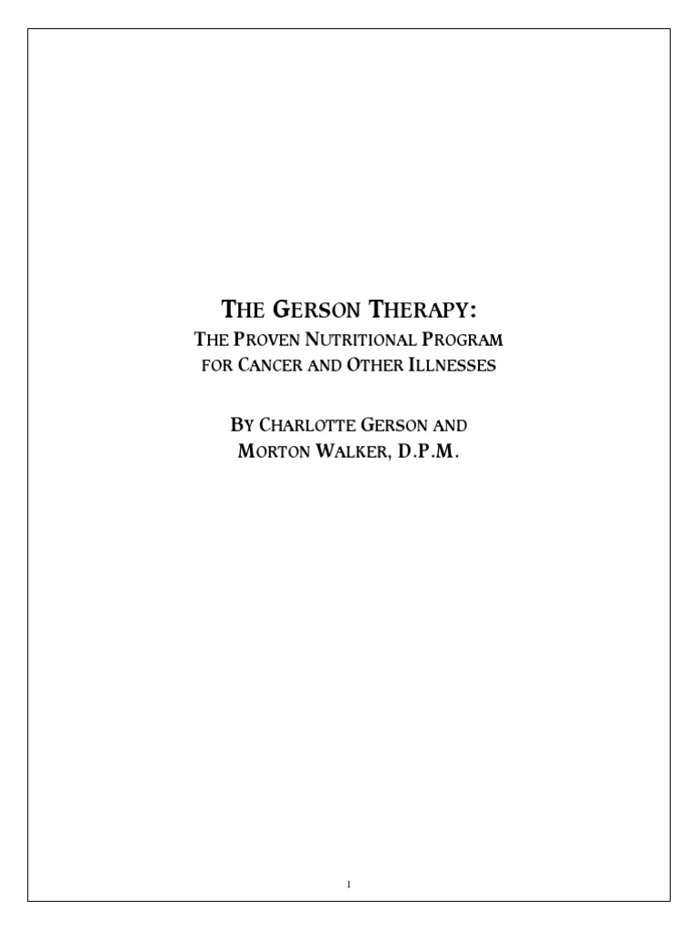 Gerson Therapy | PDF