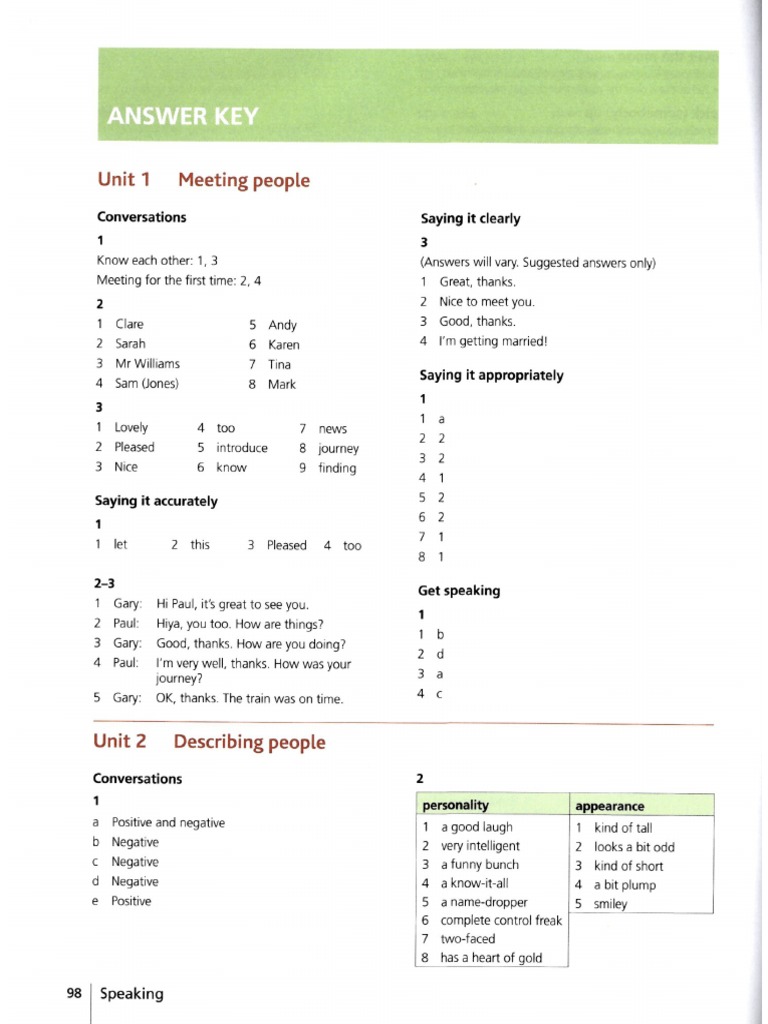 Key To English For Life - Speaking A2 Pre-Intermediate | PDF