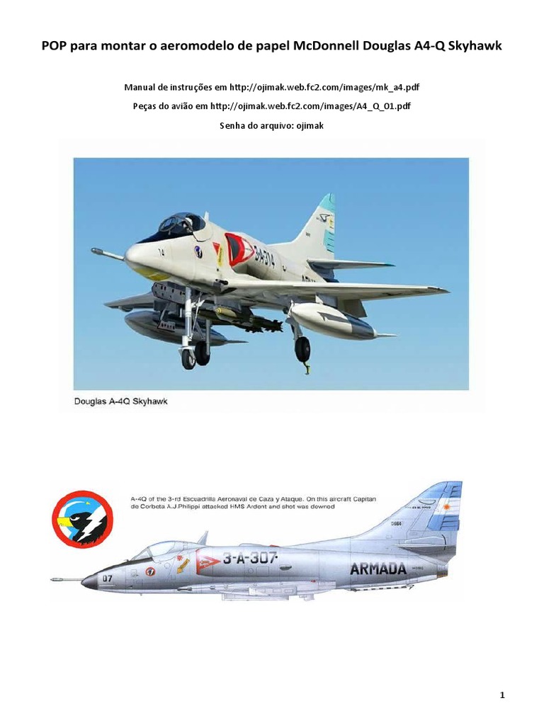 Imprimir - Manual para Montagem Do Avião A4 Skyhawk | PDF | Avião | Impressora (informática)