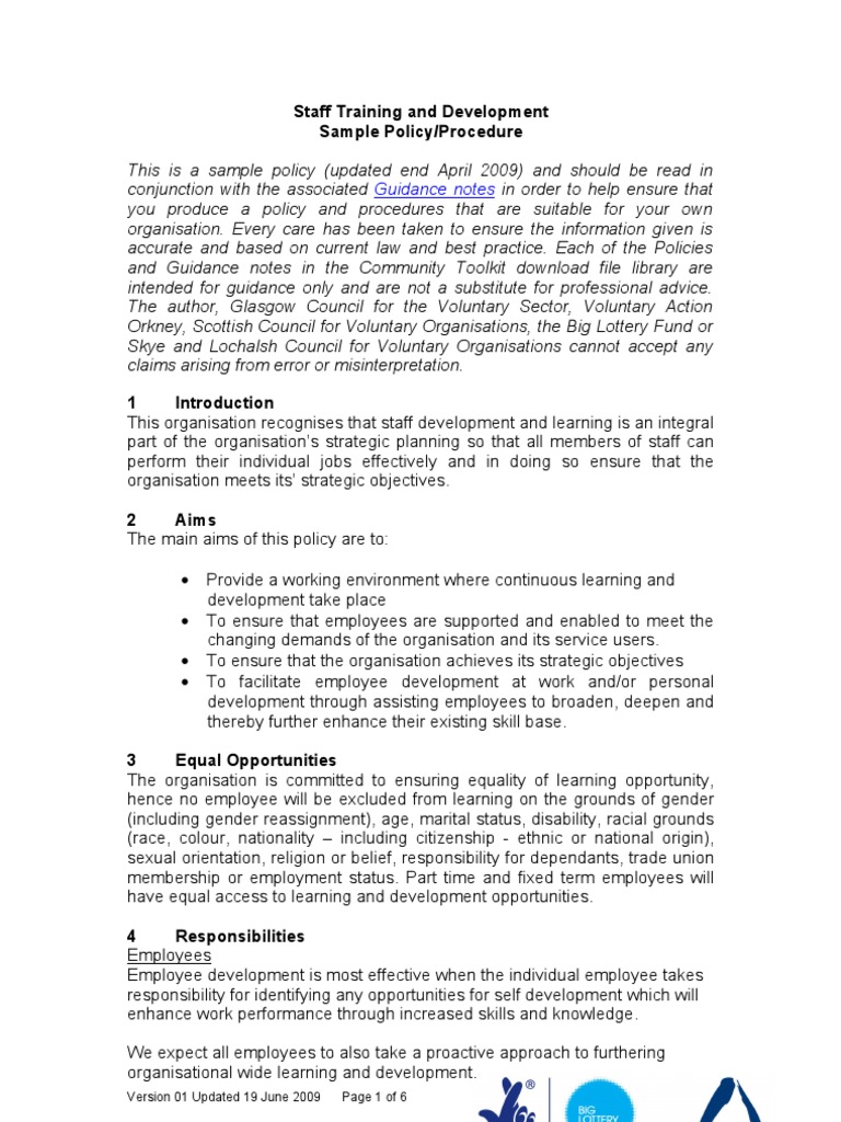 Staff Training and Development Policy | PDF | Educational Technology ...