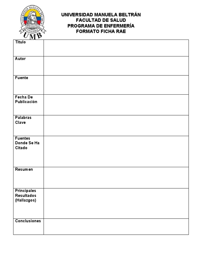 Formato Ficha Rae | PDF