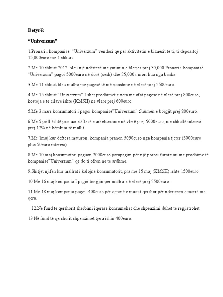 Shembull UNIVERZUM | PDF