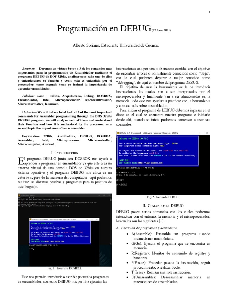 Programación en ensamblador con DEBUG: una introducción a los comandos ...