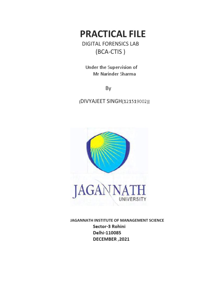 Digital Forensics Lab Manual-Converted-Compressed | PDF | Computer ...